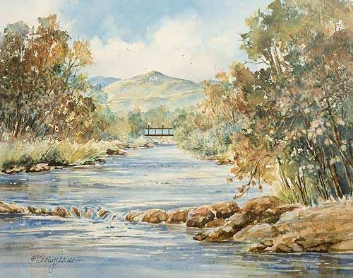 Clear Creek Watercolor Painting - Golden, Colorado